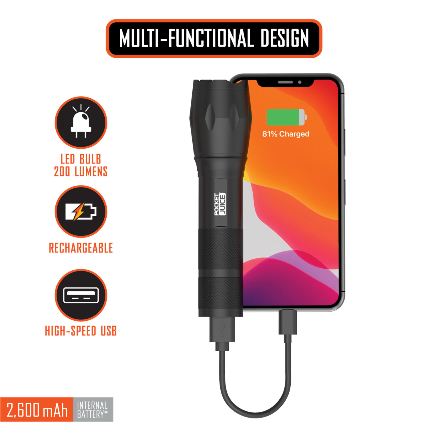 2600mAh Alpha Flashlight Charger – Tzumi®