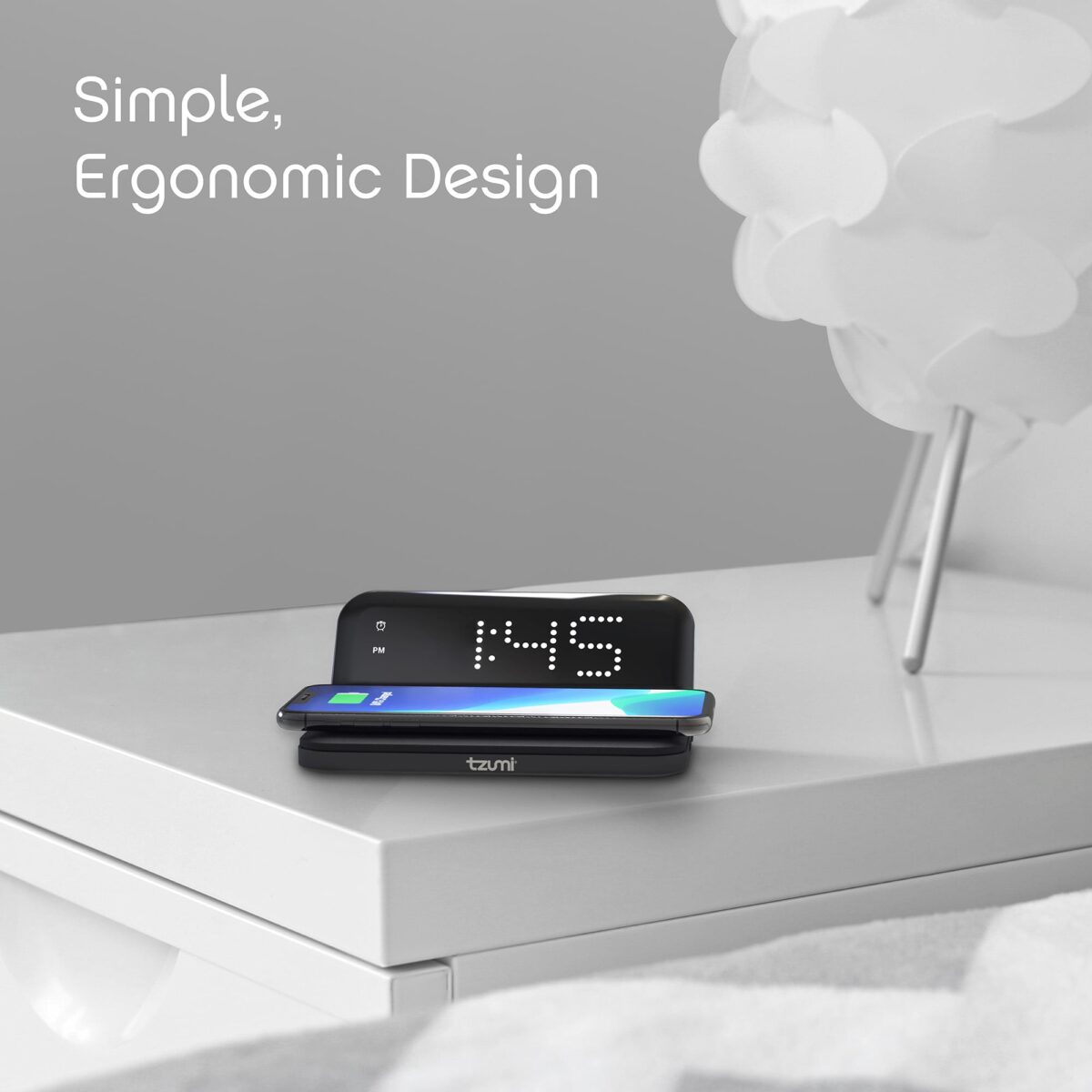 Wireless Charging Alarm Clock – Tzumi®