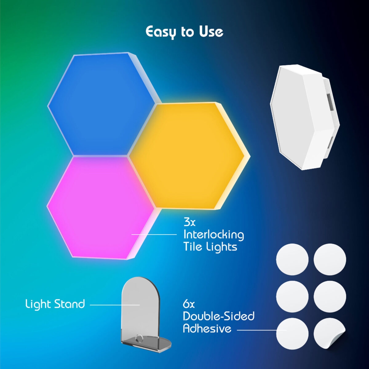 AuraLED Hex Lights 3 Pc – Tzumi®