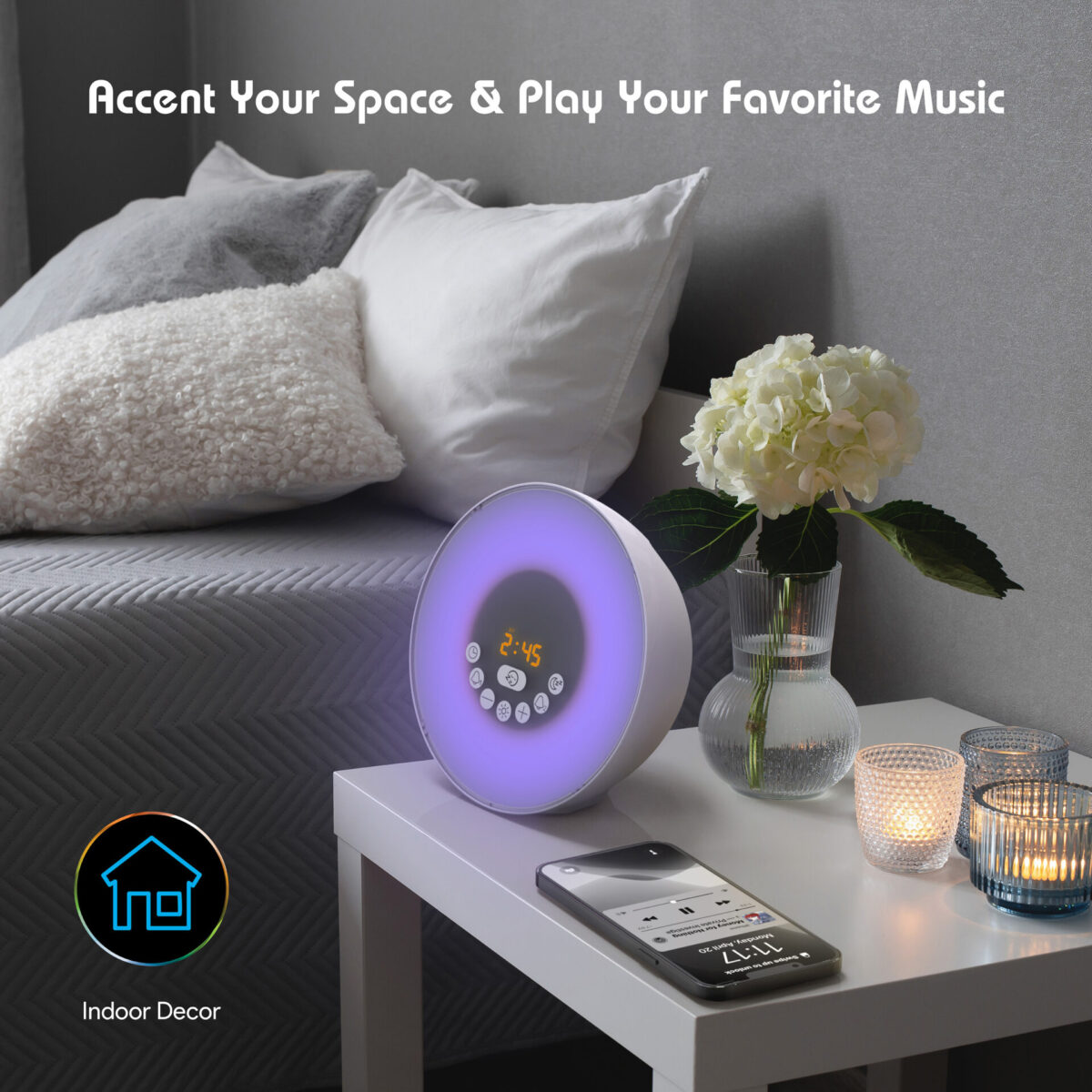 AuraLED WakeToLight LED Clock Speaker – Tzumi®
