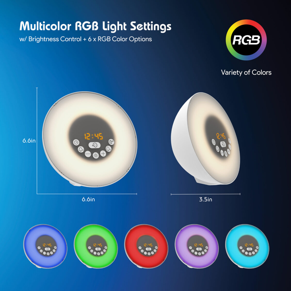 AuraLED WakeToLight LED Clock Speaker – Tzumi®