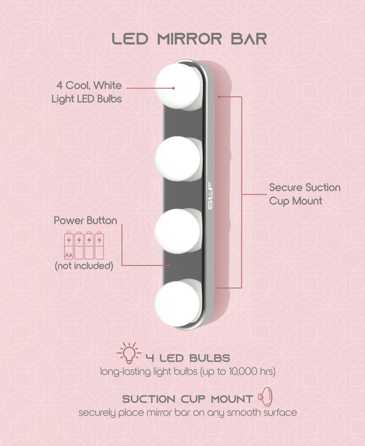 SLF Mirrored LED Mirror Bar – Tzumi®