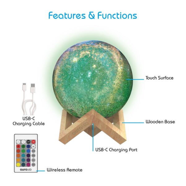 Aura LED Moon Lamp – Tzumi®