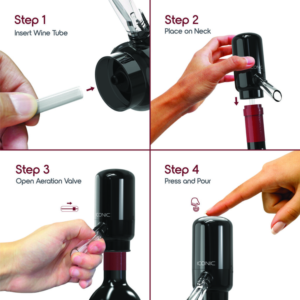 ICONIC Electric Aerating Wine Dispenser – Tzumi®