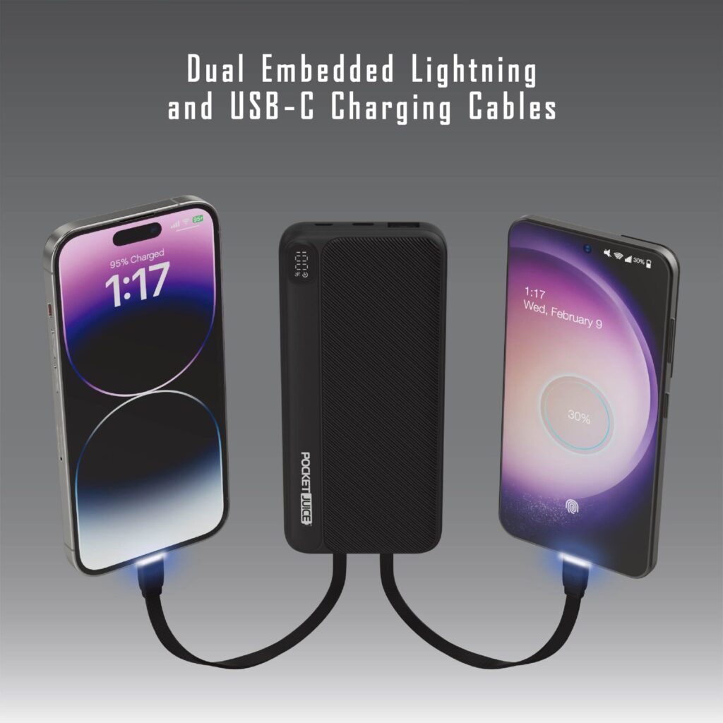 Pocket Juice Endurance 10,000 mAh with Integrated Cables – Tzumi®