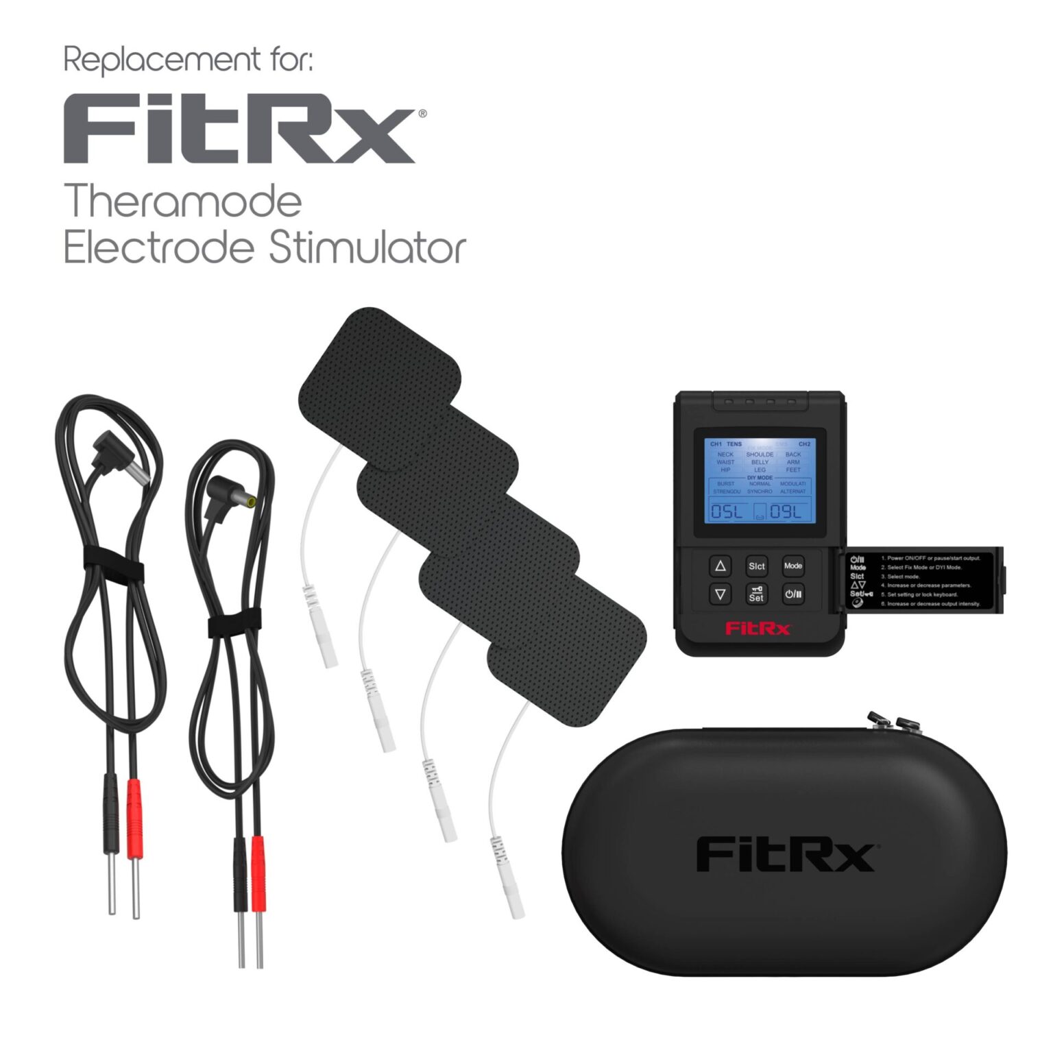 FitRx TheraMode Replacement Electrode Pads and Cables – Tzumi®